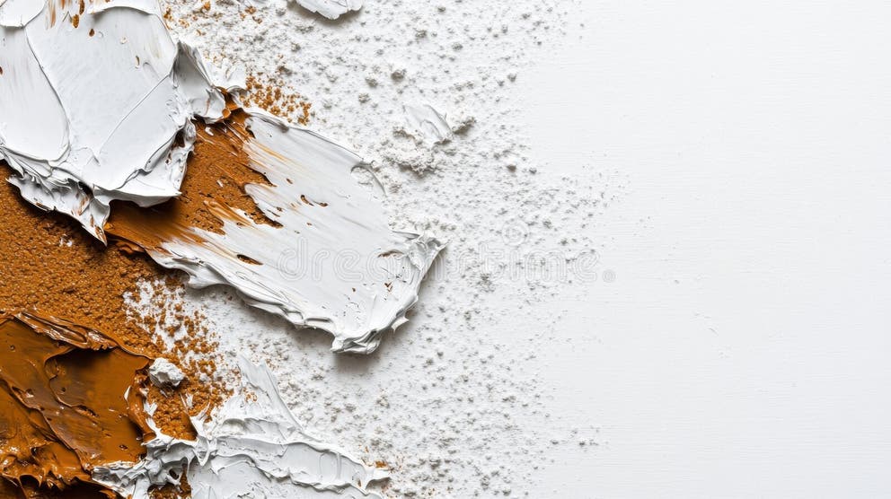 Colorful Array of Textured Paint and Plaster on a White Surface ...