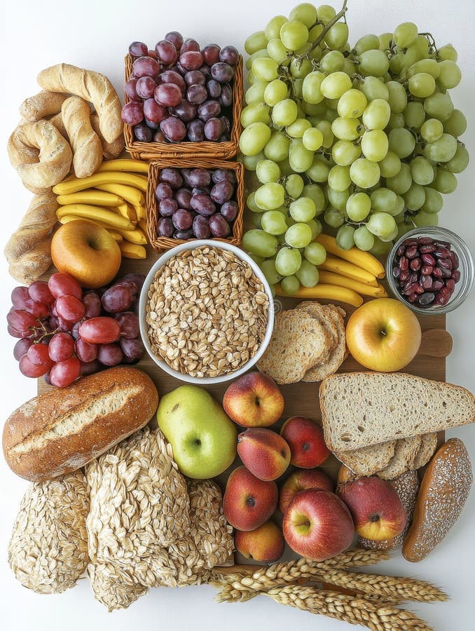 Colorful Array of Wholesome Foods for a Balanced Diet. Top View Stock ...