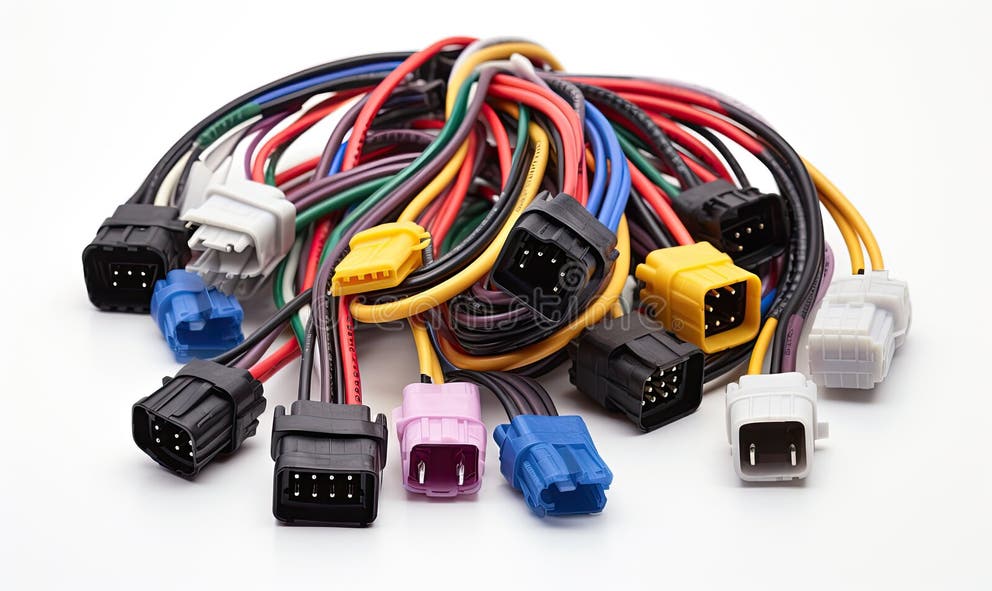 A Colorful Array of Wires on a Clean, Neutral Background Stock ...