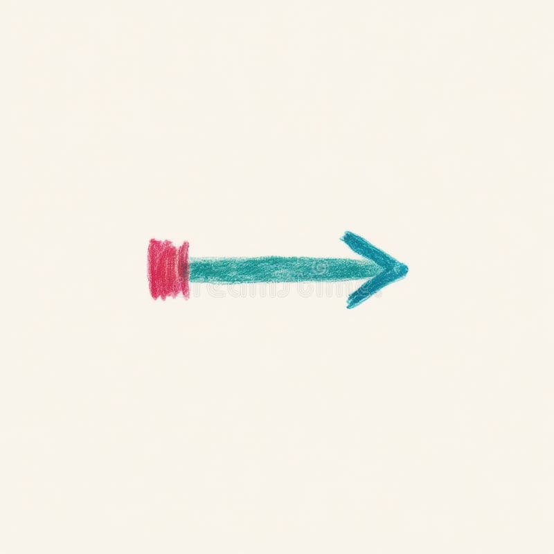 Colorful Arrow Crayon Drawing Playful Style Vibrant Paper Background ...