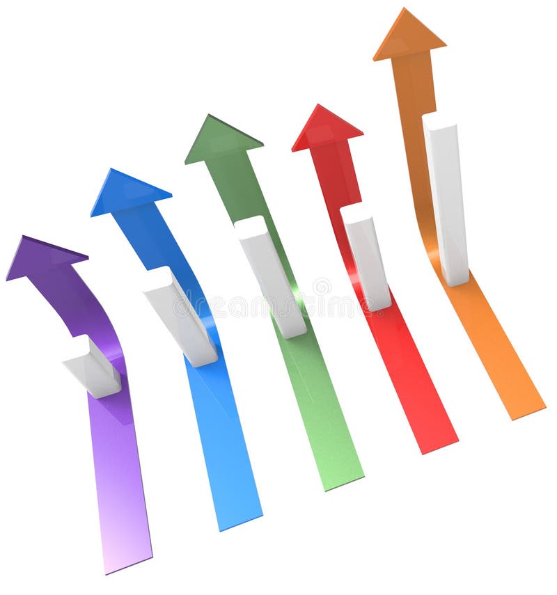 Colorful Arrow and Graph. Growing Business Concept Stock Illustration ...
