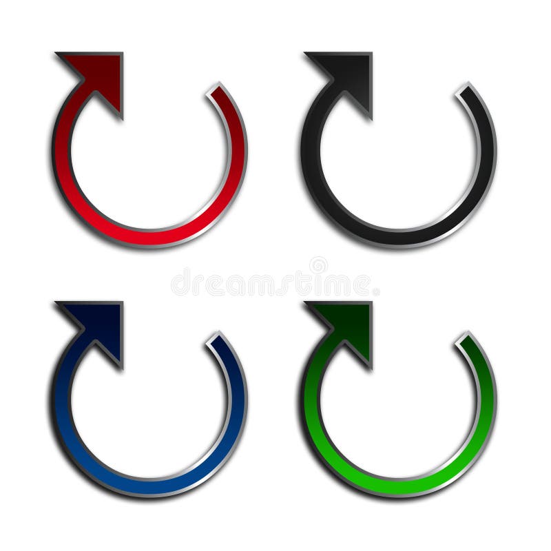 Colorful arrow over white stock illustration. Illustration of shape ...