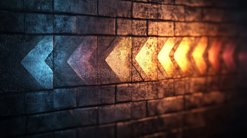Colorful Arrow Patterns on a Textured Wall, Creating a Vibrant and ...
