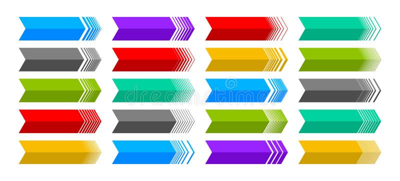 Colorful Arrow Pointer Border Button Design Set Stock Vector ...