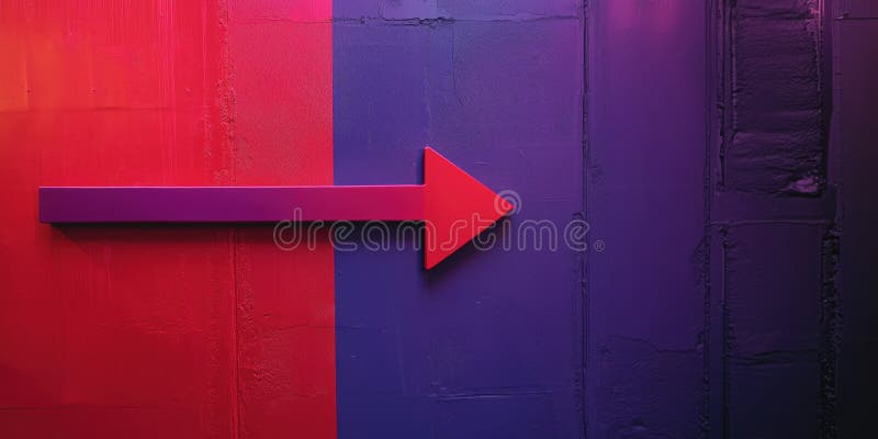 Colorful Arrow Pointing Right on Vibrant Wall Stock Image - Image of ...
