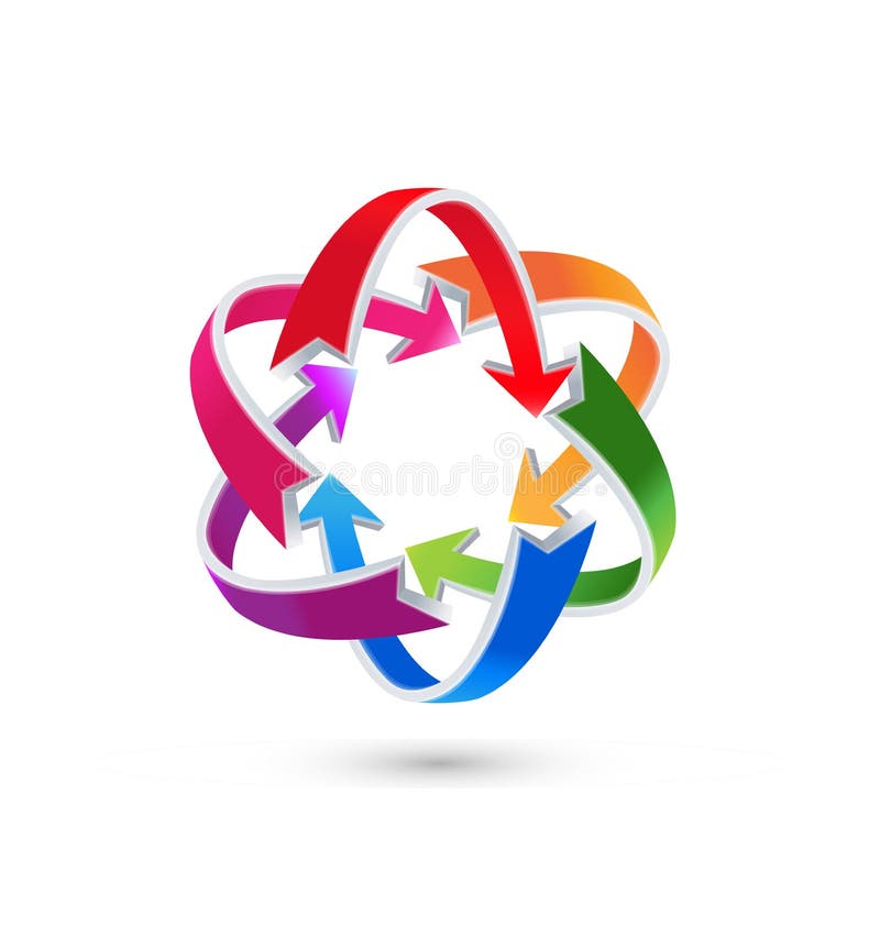 Colorful Arrow Recycle Business Vector Logo Stock Vector - Illustration ...