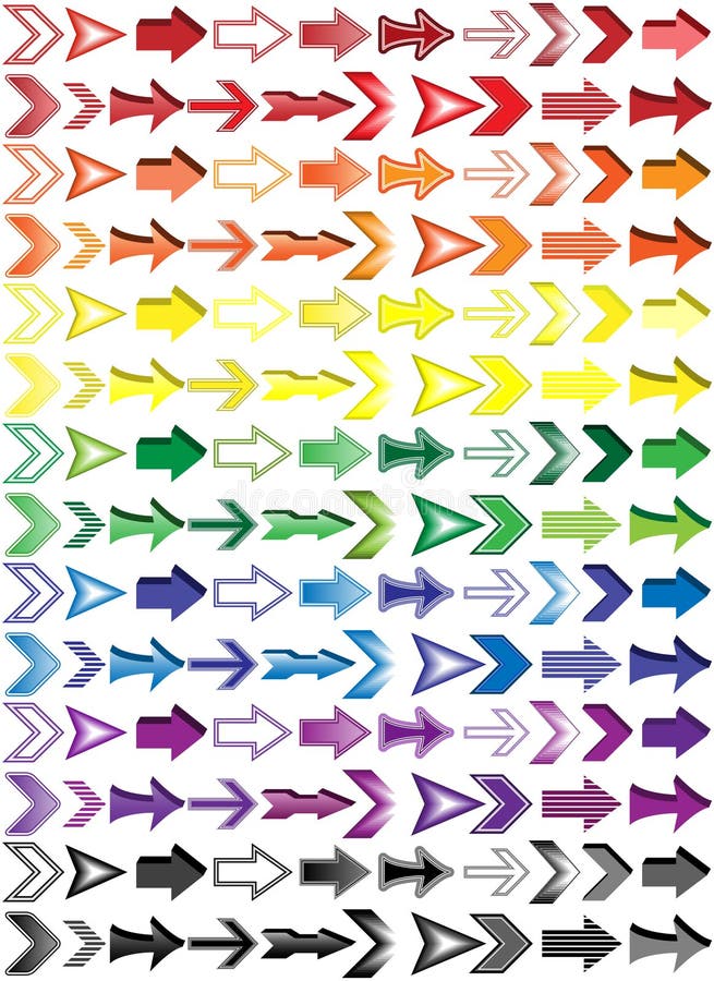 Colorful Arrow Set stock vector. Illustration of grey - 10591118