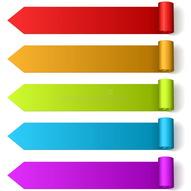 Colorful Arrow Shaped Labels Stock Vector - Illustration of horizontal ...