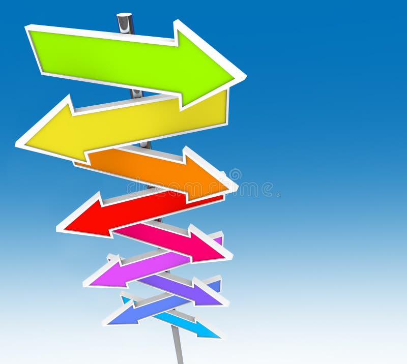 Confused by Too Many Choices Arrow Street Signs Stock Illustration ...