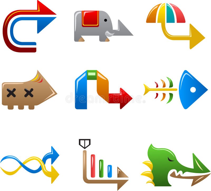 Colorful arrow signs stock vector. Illustration of symbol - 34144333