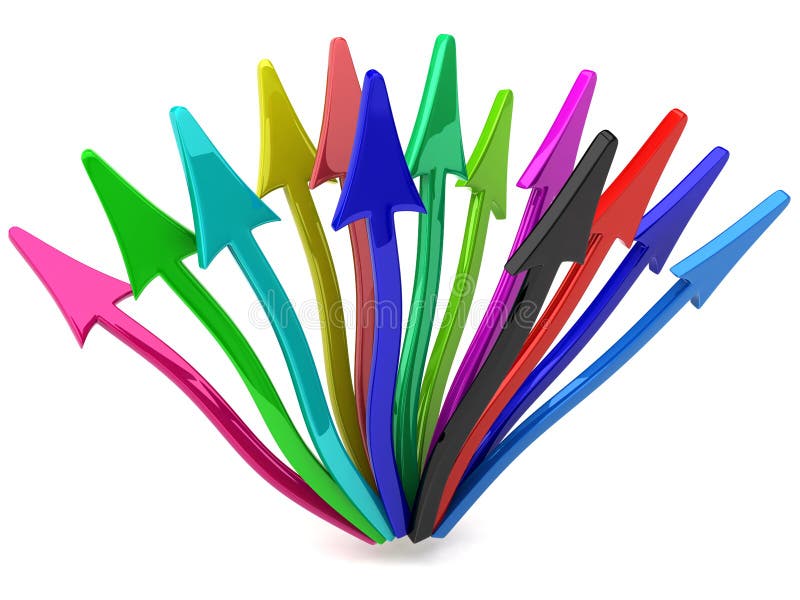 Colorful arrows stock illustration. Illustration of element - 13042802