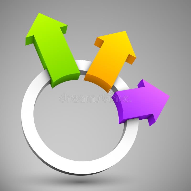 Colorful Arrows with Circle 3D Stock Vector - Illustration of design ...
