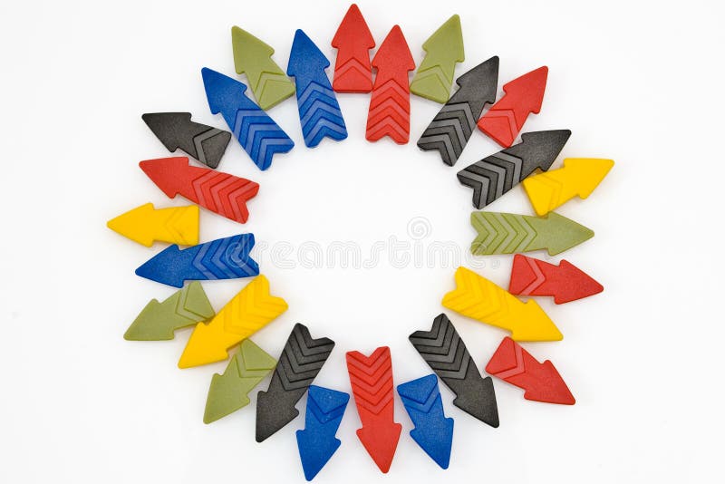 Colorful Arrows in a Circle Stock Image - Image of symbol, arrow: 8124505