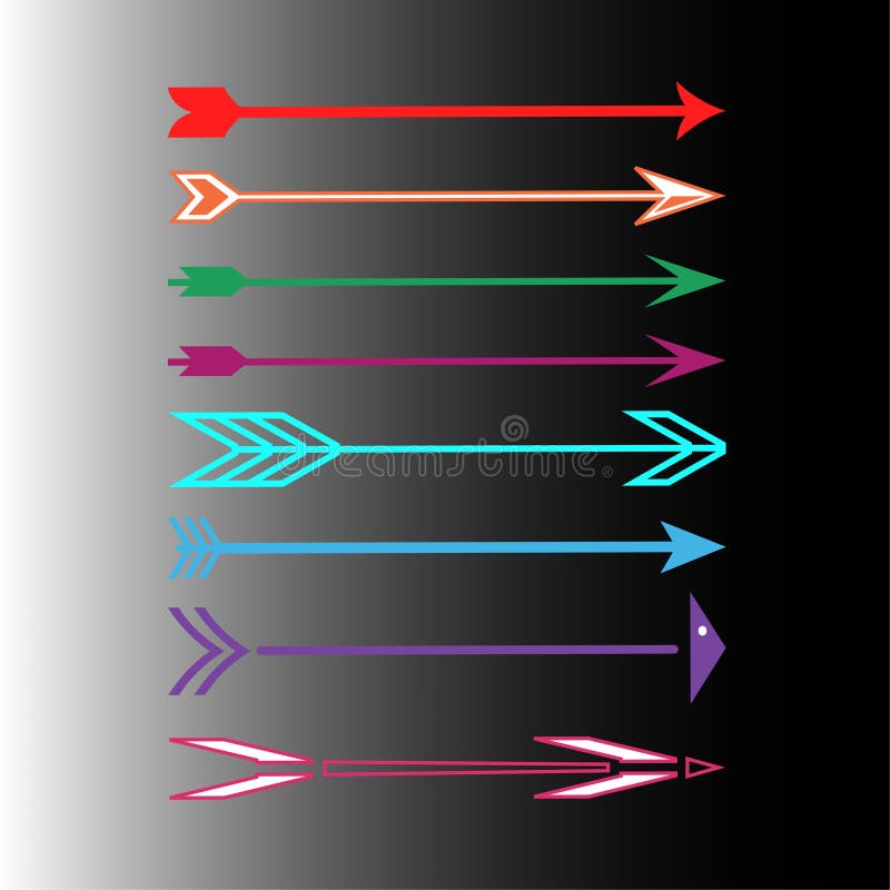 Colorful Arrows Collection. Directional Pointer Symbols. Vibrant Arrow ...