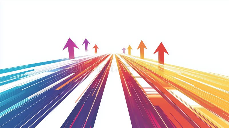 Dynamic Arrows Point Upward in Vibrant Colors, Suggesting Growth and ...