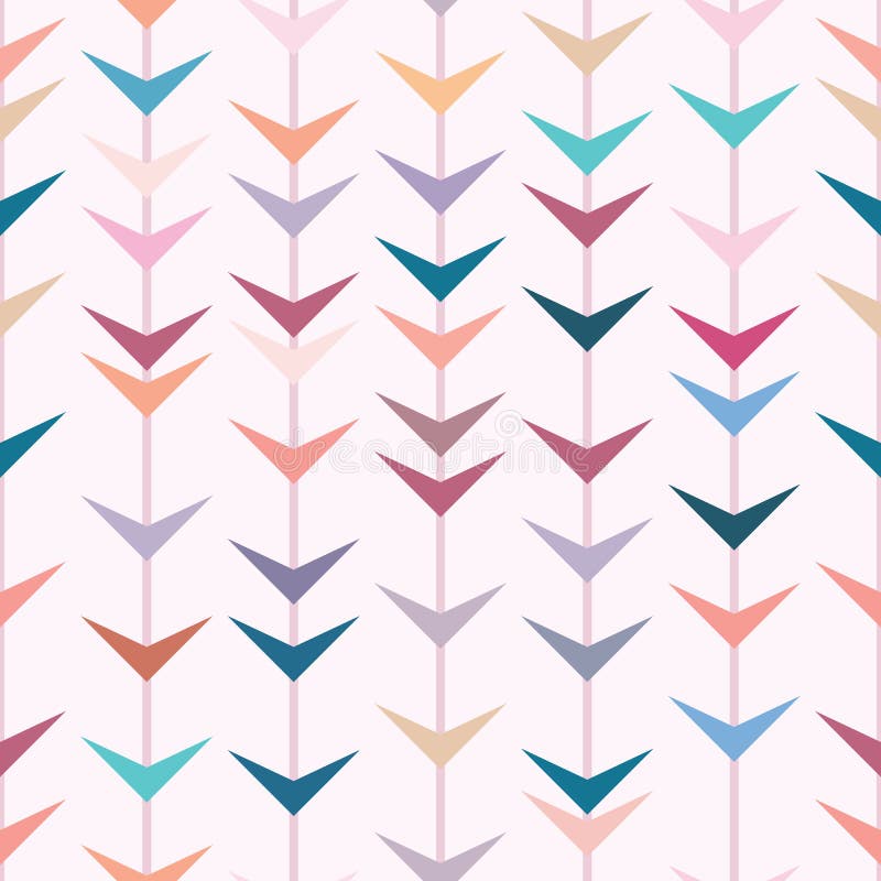 Colorful Arrows, Geometric Vector Pattern, Seamless Repeat, Vertical ...
