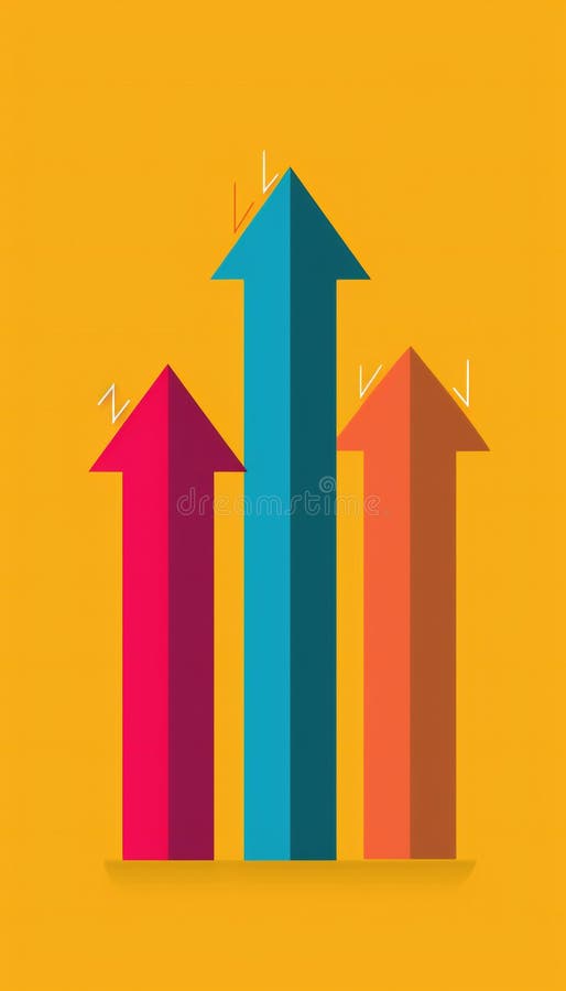 Colorful Arrows Going Upwards Bright Background Stock Illustration ...