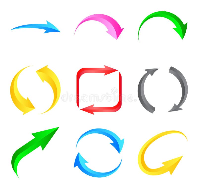 Set of Arrows for Show Direction of Rotation Stock Illustration ...