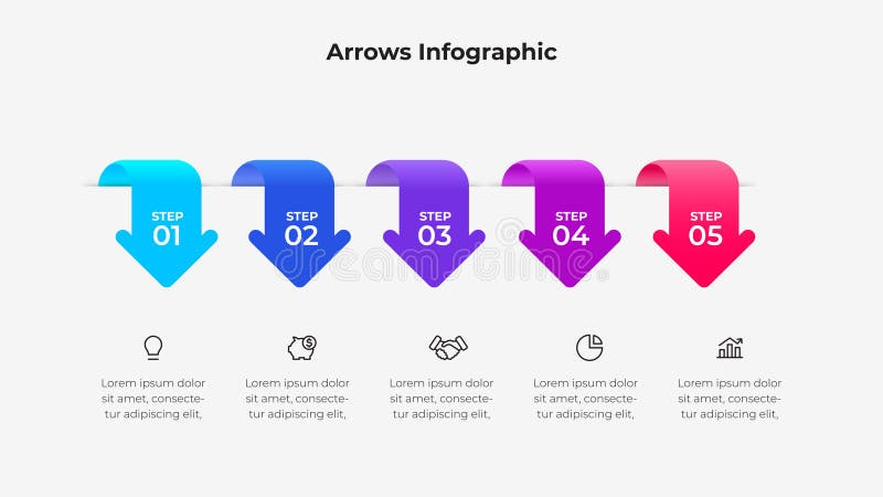 Colorful Arrows Infographic Timeline with Five Steps for Business ...