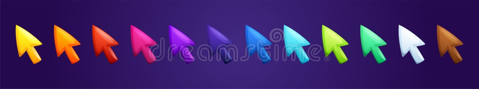 Set of Game Arrows, Ui or Gui Interface Cursors Stock Vector ...
