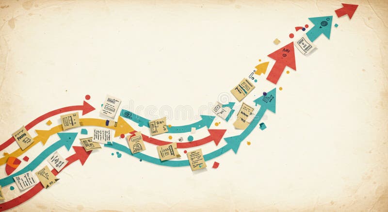 Colorful Arrows Moving Up stock illustration. Illustration of vibrant ...