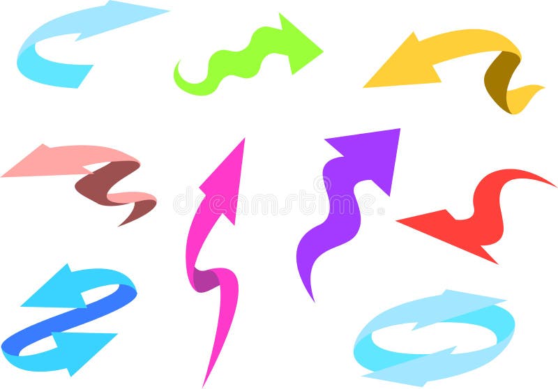 Colorful Arrows Pack stock vector. Illustration of angle - 47248982