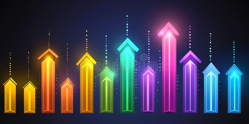Colorful Arrows Point Up Symbolizing Success Stock Illustration ...