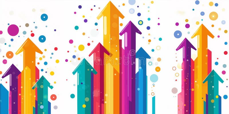 Colorful Arrows Point Upwards Representing Stock Illustration ...