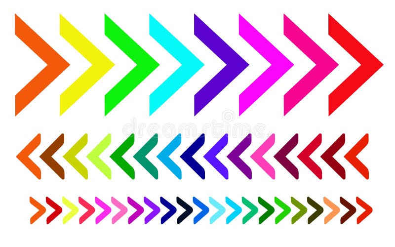 Colorful Arrows Pointing in Different Directions on a Clean White ...
