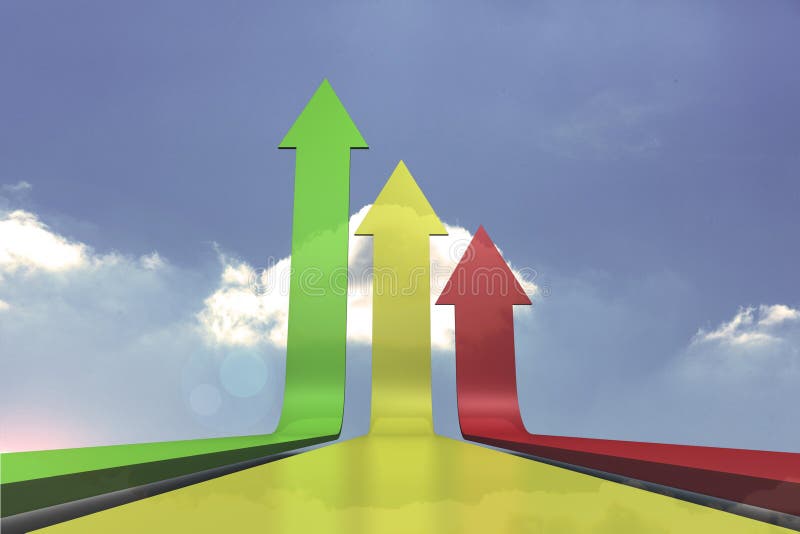 Colorful Arrows Pointing Up Stock Illustration - Illustration of ...