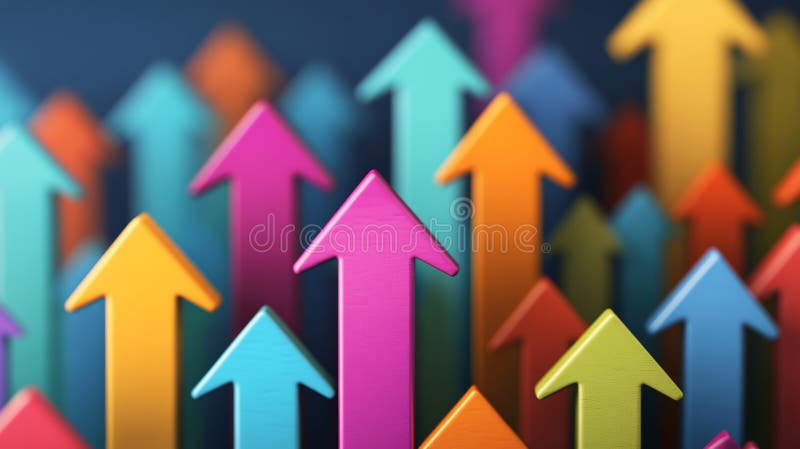 Colorful Arrows Pointing Upwards, Symbolizing Growth, Progress, and ...