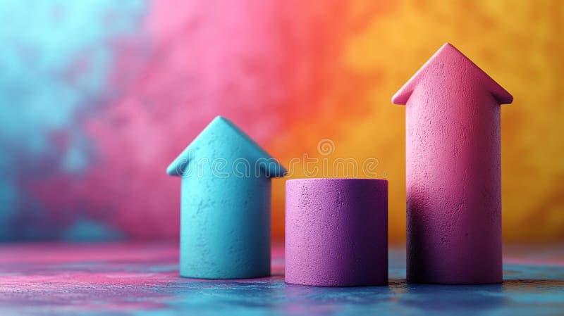 Colorful Arrows Representing Growth and Direction Stock Illustration ...