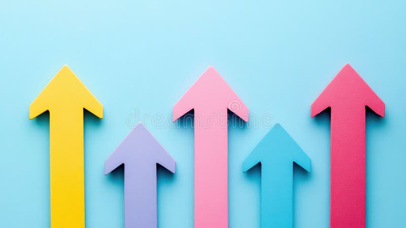 Colorful Arrows Representing Growth and Direction Stock Illustration ...