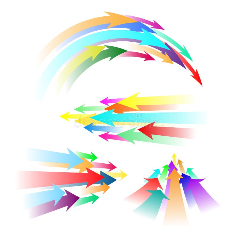 Colorful arrows set stock vector. Illustration of concept - 112520175