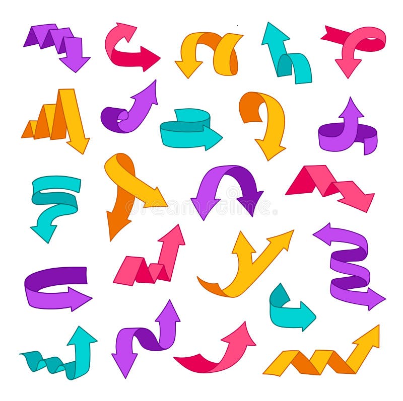 Colorful Arrows Set. Design Elements Stock Vector - Illustration of ...