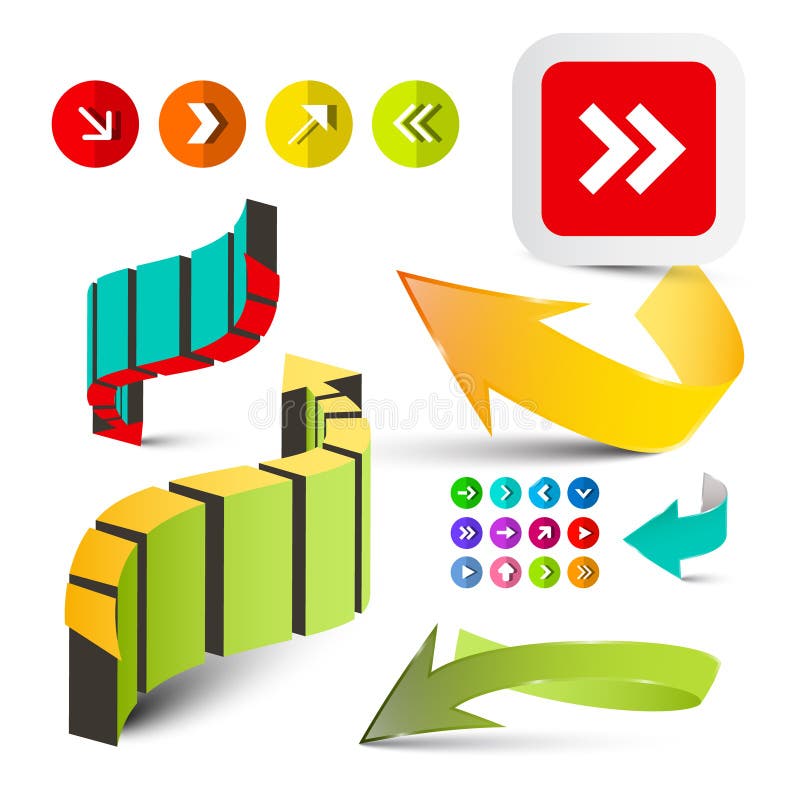 Colorful Arrows Set stock vector. Illustration of colorful - 135553850