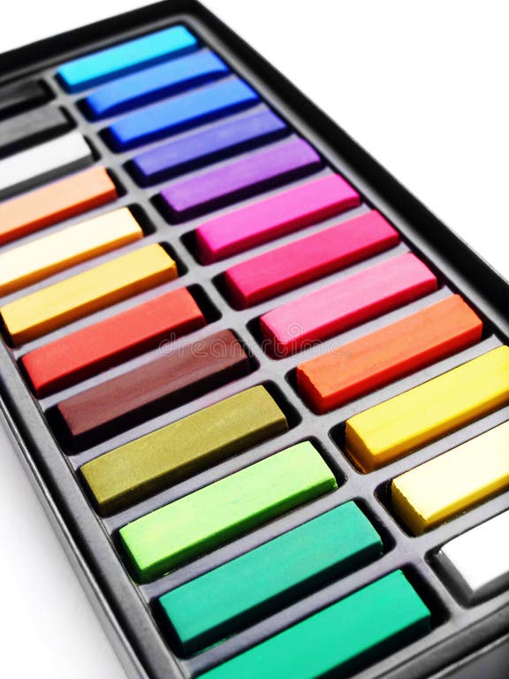 Colorful Art Crayons in Box Stock Photo - Image of color, black: 6148906