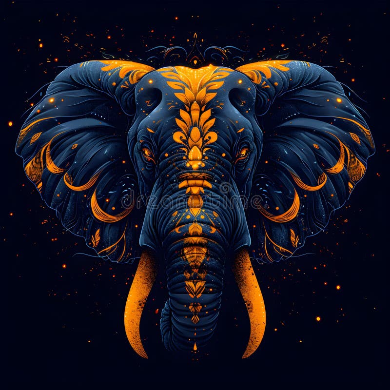 A Colorful Art of an Elephant. Stylish Elephant Art with Bright ...