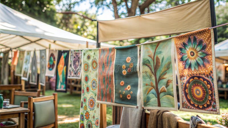 Colorful Art Fair Banner with Handmade Crafts Stock Illustration ...