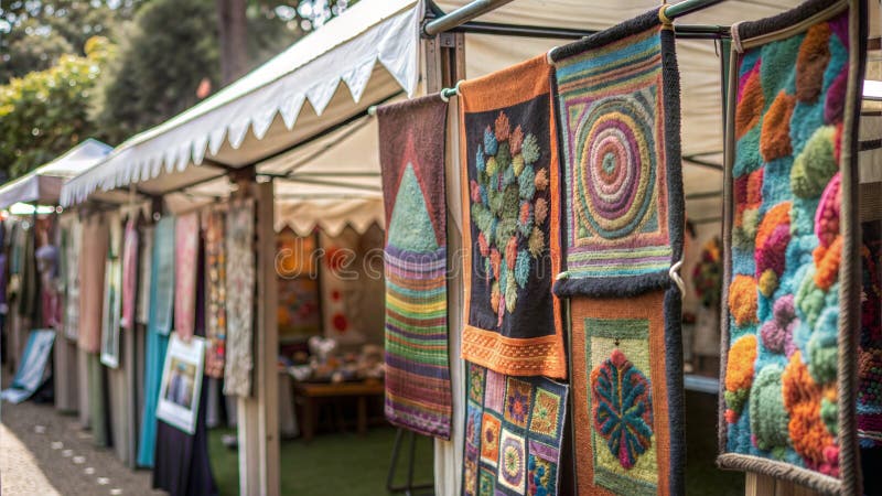 Colorful Art Fair Banner with Handmade Crafts Stock Illustration ...