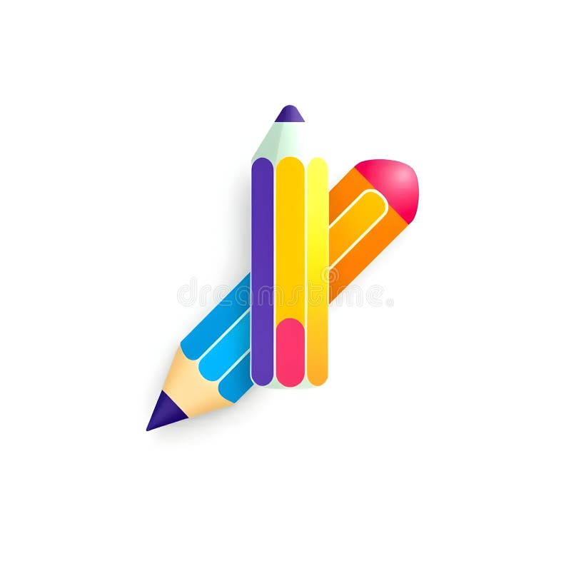 A Colorful Art Illustration Showing Overlapping Pencils in a Creative ...