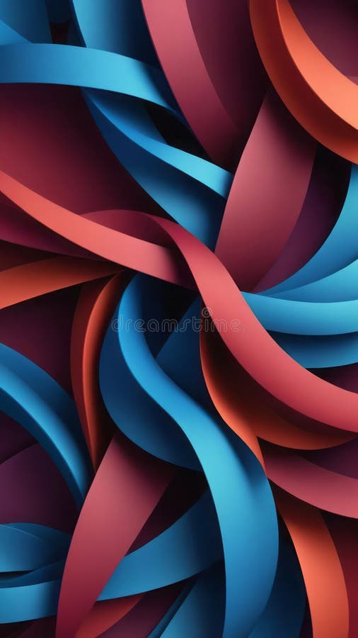 Colorful Art from Intertwined Shapes and Maroon Stock Image - Image of ...