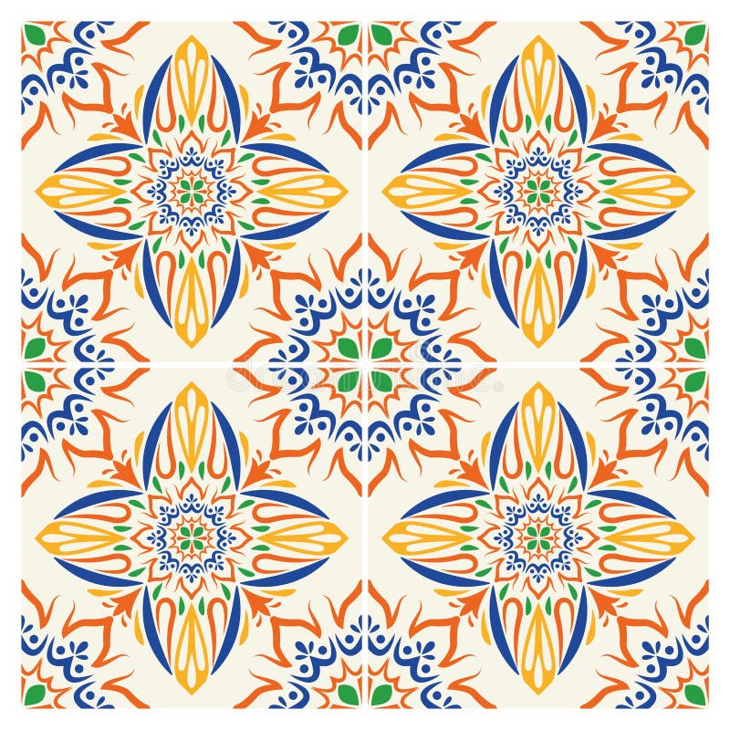 Colorful Art Italian Style Ceramic Pattern Background Stock Vector ...