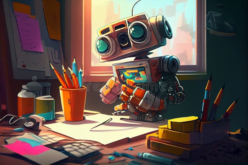 Ai Art Concept Robot Artist Stock Illustrations – 174 Ai Art Concept ...