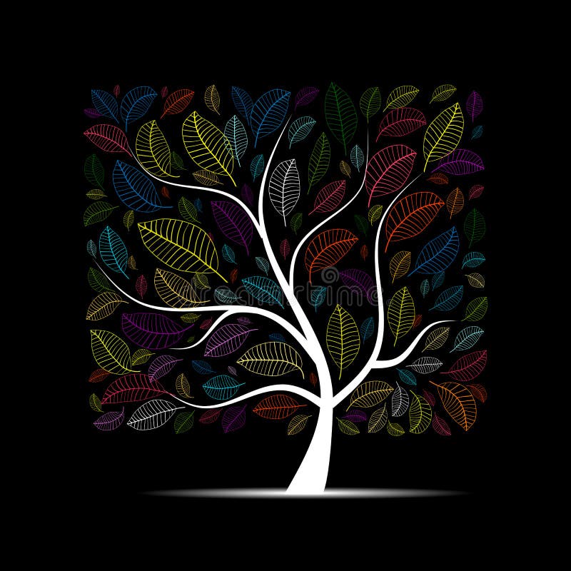 Colorful Art Tree for Your Design Stock Vector - Illustration of plant ...
