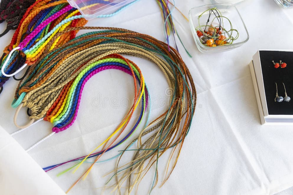 Colorful Artificial Hair Braids Stock Photo - Image of rainbow, fashion ...