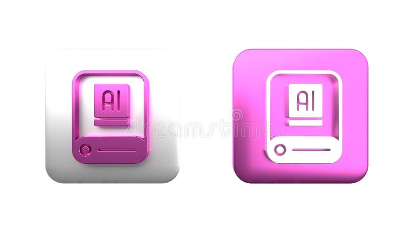 Colorful Artificial Intelligence AI Icon Isolated on White Background ...