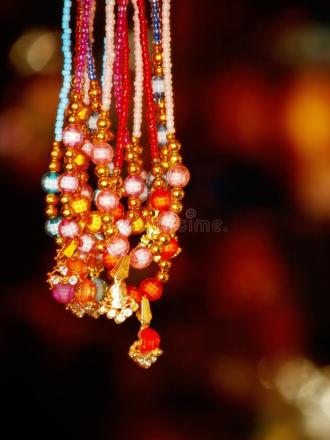 Colorful Artificial Jewelry Stock Photo - Image of strand, pink: 5194812