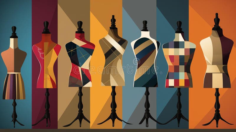 Colorful and Artistic Dress Forms Showcase Diverse Patterns and Styles ...