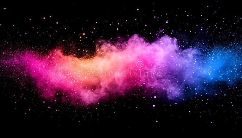 A Colorful Artistic Explosion of Powder and Particle Shapes Stock Image ...